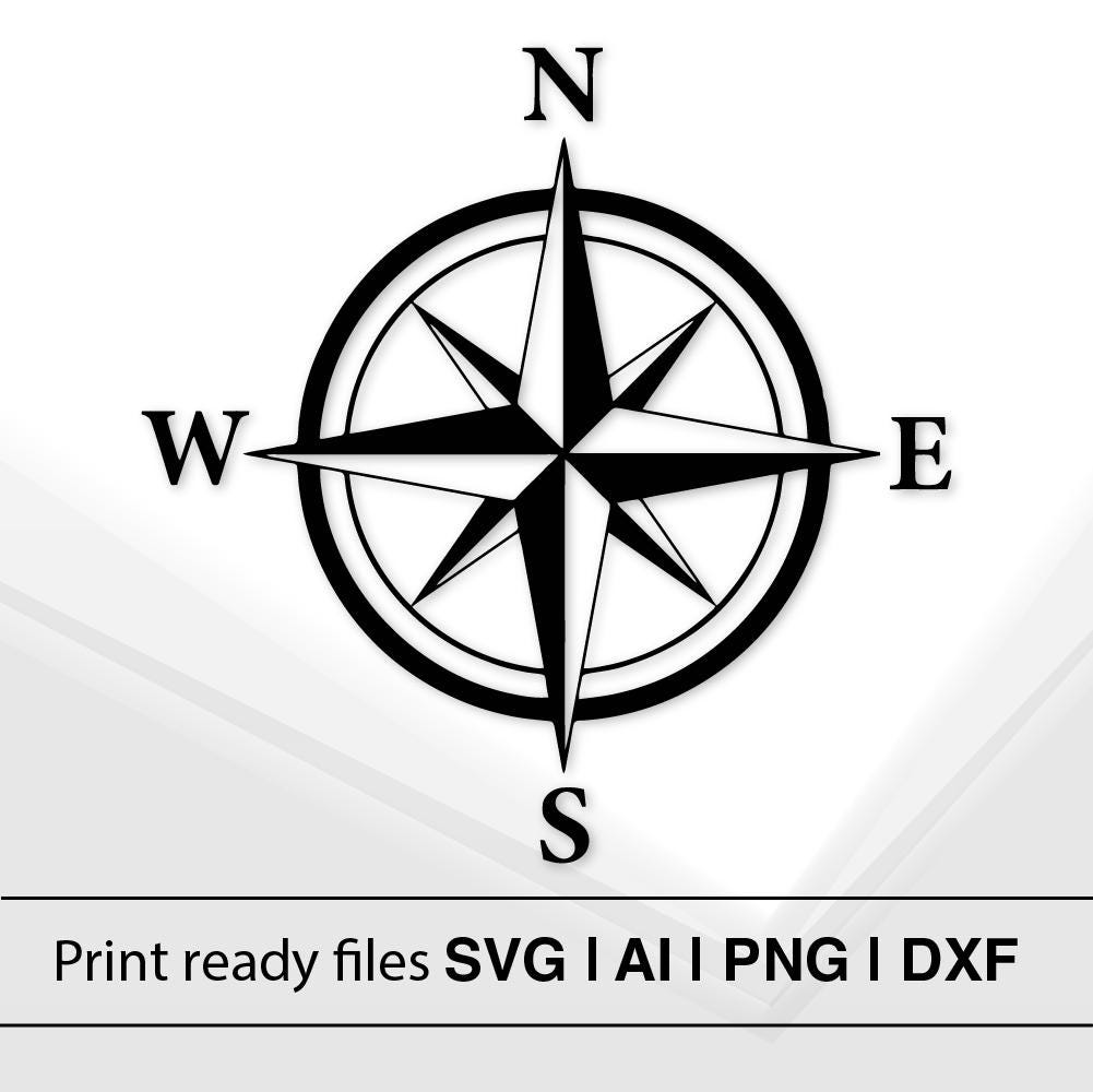 Compass Rose SVG | Nautical Compass Cut File | Instant Download ...