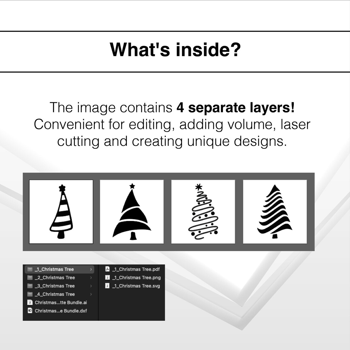 Christmas Tree Svg Bundle, Christmas Clipart, Pine Tree Png, Hand Drawn ...
