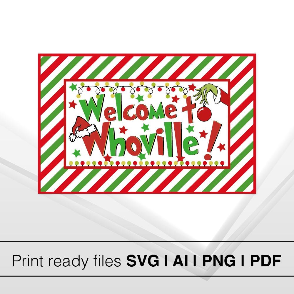 Welcome to Whoville | Grinch Face Svg | Instant Download | Cindy Lou ...