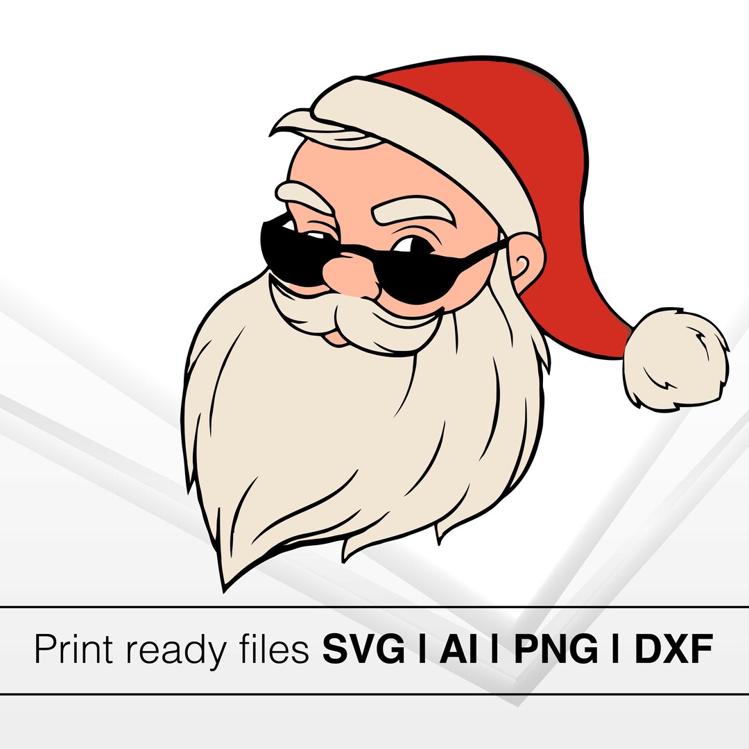 Santa Face Svg, Christmas Svg, Santa Claus Svg, Instant Download, Santa ...