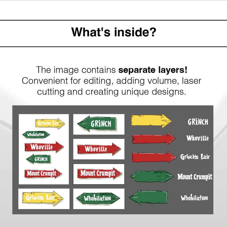 Grinch Direction Signs SVG | Bundle Street Sign Whoville SVG | Instant ...