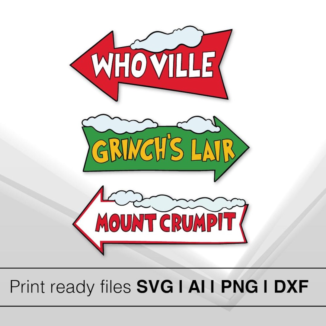 Directional Arrow Bundle Whoville Street Sign | Instant Download | Road ...