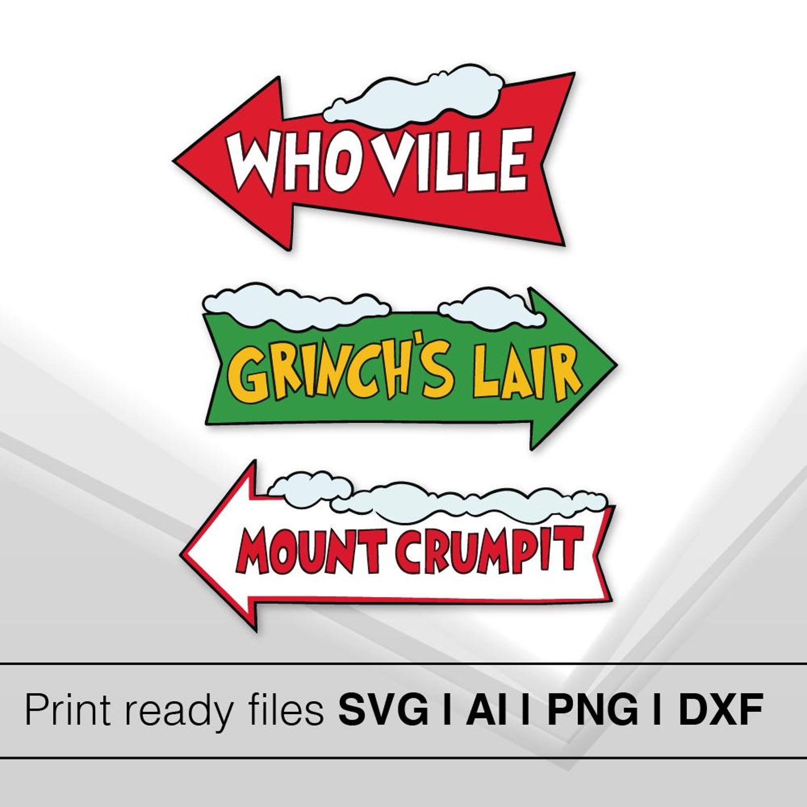 Directional Arrow Bundle Whoville Street Sign | Instant Download | Road ...