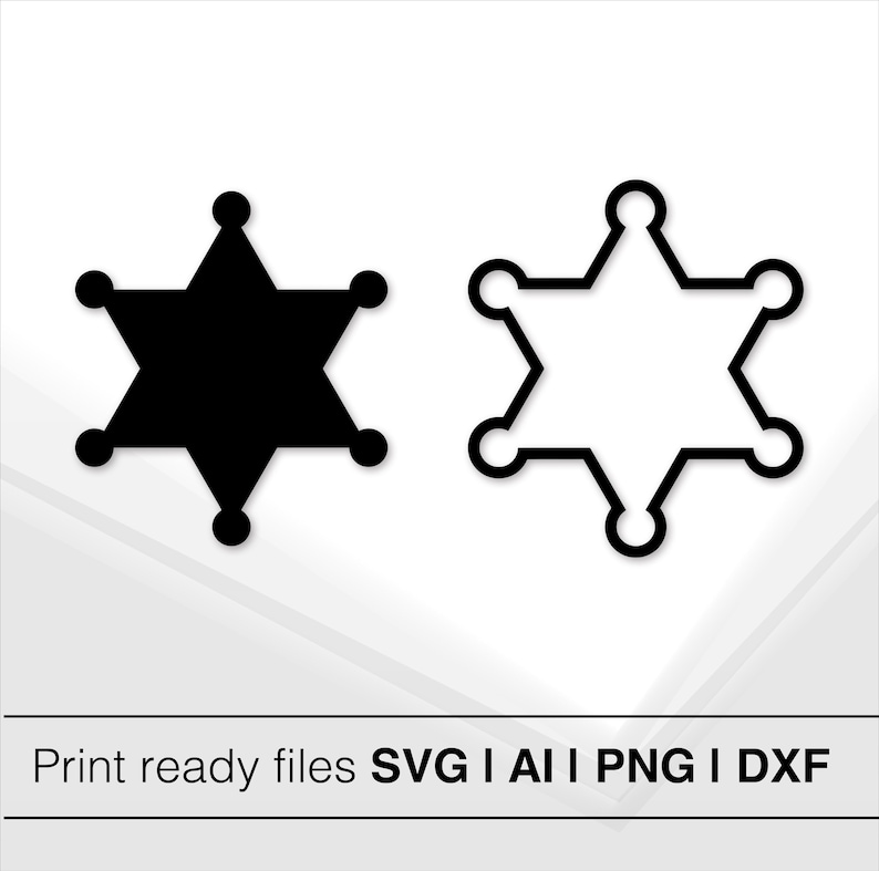 Sheriff Badge Vector Design | Instant Download | SVG Cut File ...