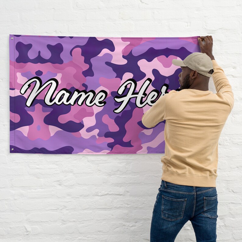 Custom Name Military Camouflage Flag, Personalized Army Camo Banner ...