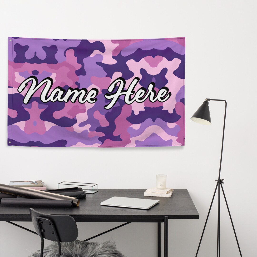 Custom Name Military Camouflage Flag, Personalized Army Camo Banner ...