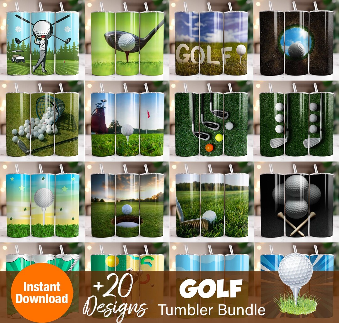 Golf Tumbler Wrap Bundle, 20oz Skinny Tumbler Designs (digital Download ...