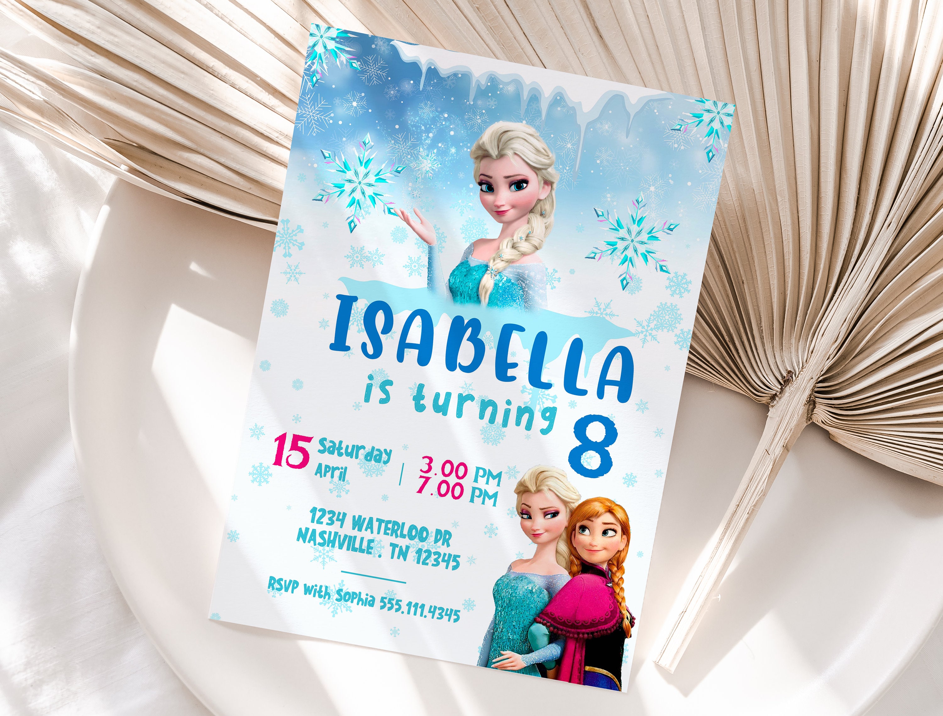 Editable Frozen Birthday Invitation Template, Printable Frozen Birthday ...