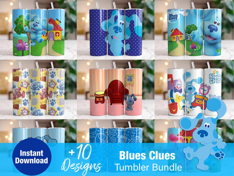 Blues Clues Tumbler Wrap Bundle, 20 Oz Skinny Tumbler Wrap, 20oz ...