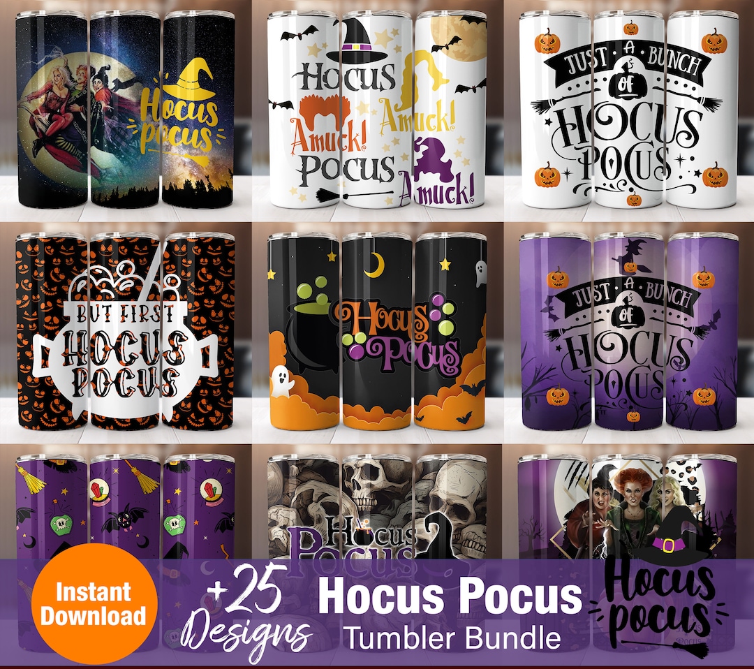 Hocus Pocus Tumbler Wrap Bundle, Instant Download 20oz Tumbler PNG ...