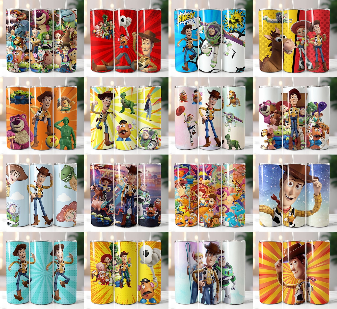 Toy Story Tumbler Wrap Bundle, Instant Download 20oz Tumbler PNG Wraps ...