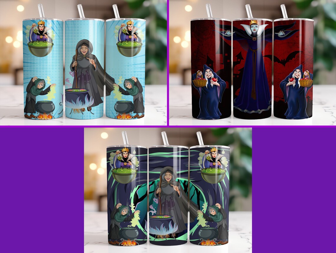 Villain Tumbler Wrap Bundle, Halloween PNG Designs (digital Download ...