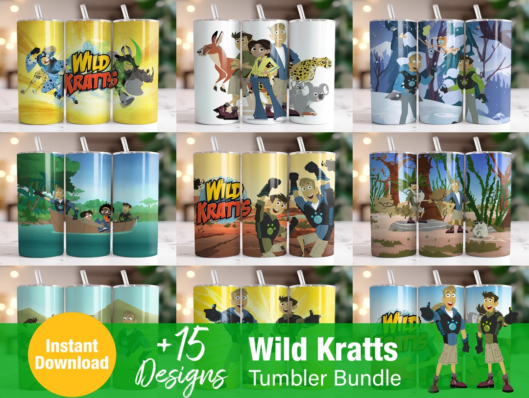 Wild Kratts Tumbler Wrap Bundle, 20oz Skinny Tumbler PNG (digital ...