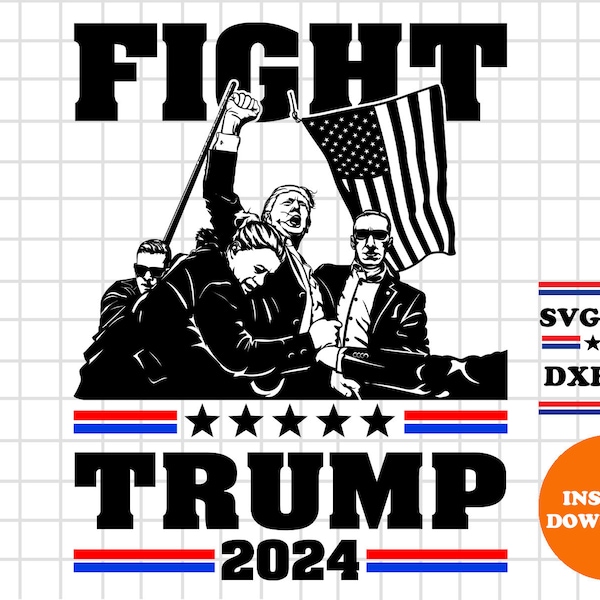 Trump Silhouette Fight - Etsy