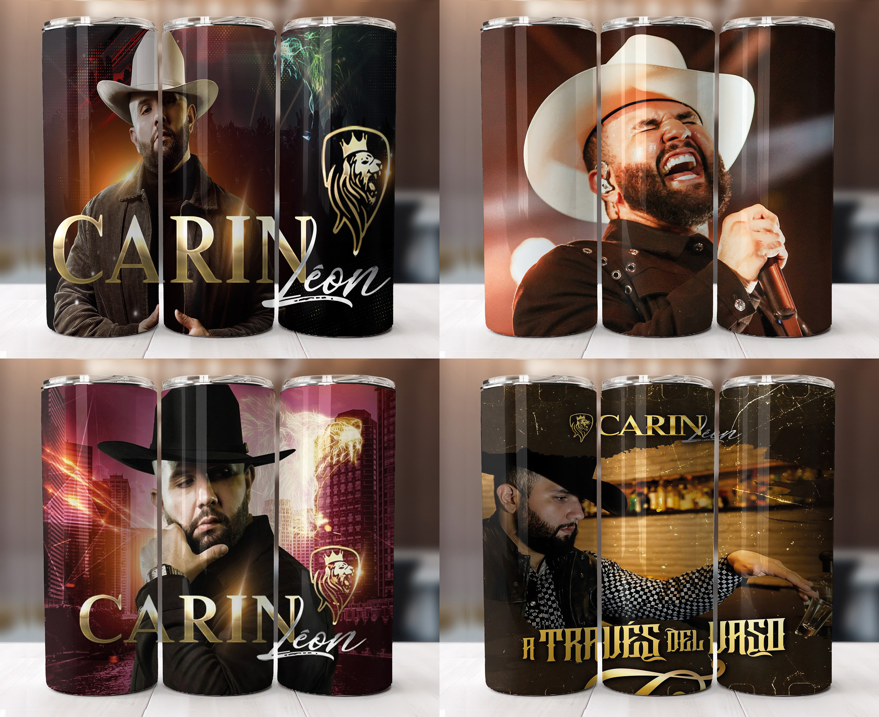 Carin Leon Tumbler Wrap Bundle, 20oz Skinny Tumbler PNG (digital ...