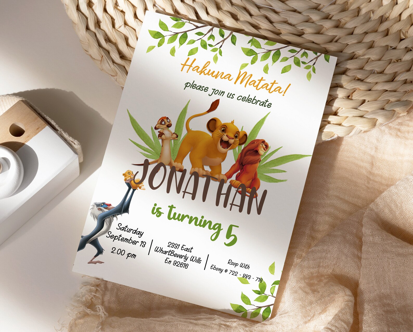 Editable Lion King Birthday Invitation Template, Printable Birthday ...