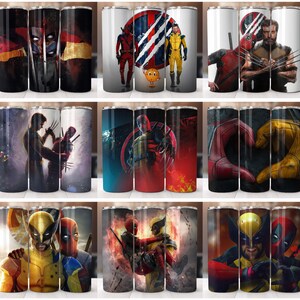 Superhero Tumbler Wrap Bundle, 20oz Skinny Tumbler PNG Designs (digital ...