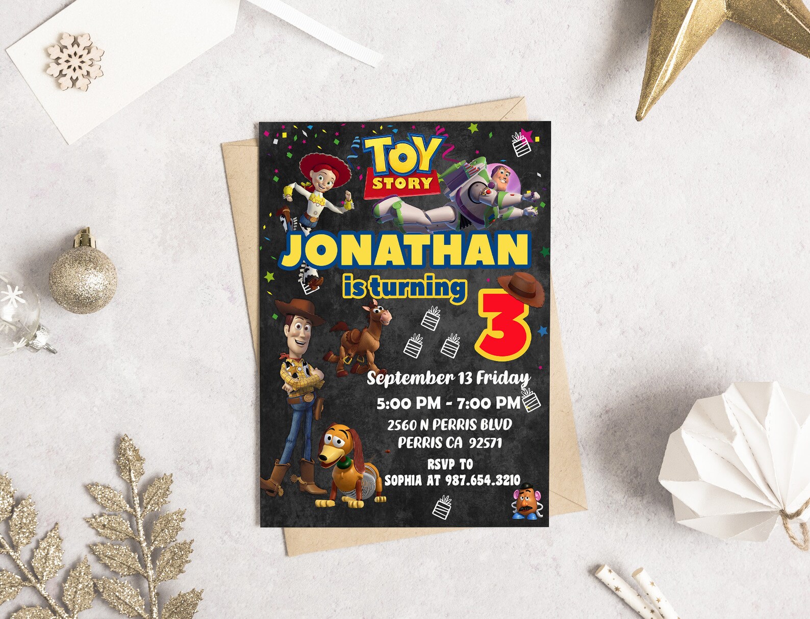 Editable Toy Story Birthday Invitation Template, Kids Printable Bday ...
