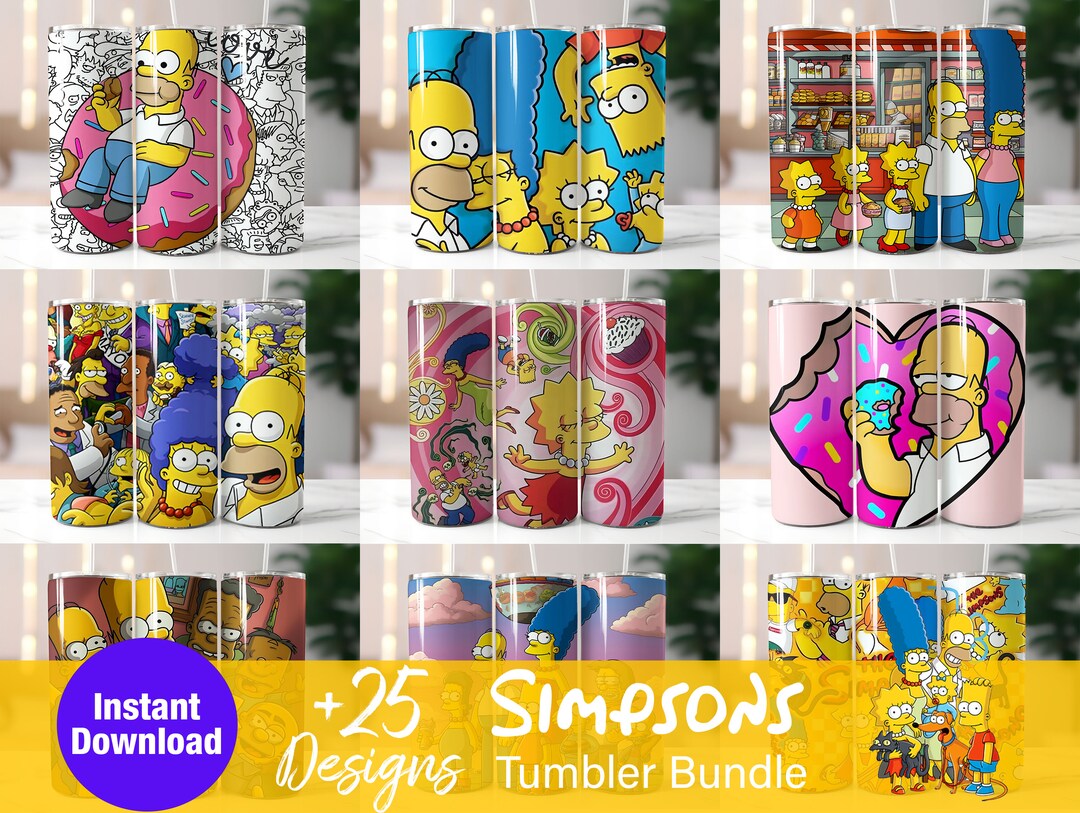 25+ Simpson Tumbler Wrap Bundle, Instant Download 20oz Tumbler PNG ...