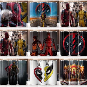 Superhero Tumbler Wrap Bundle, 20oz Skinny Tumbler PNG Designs (digital ...