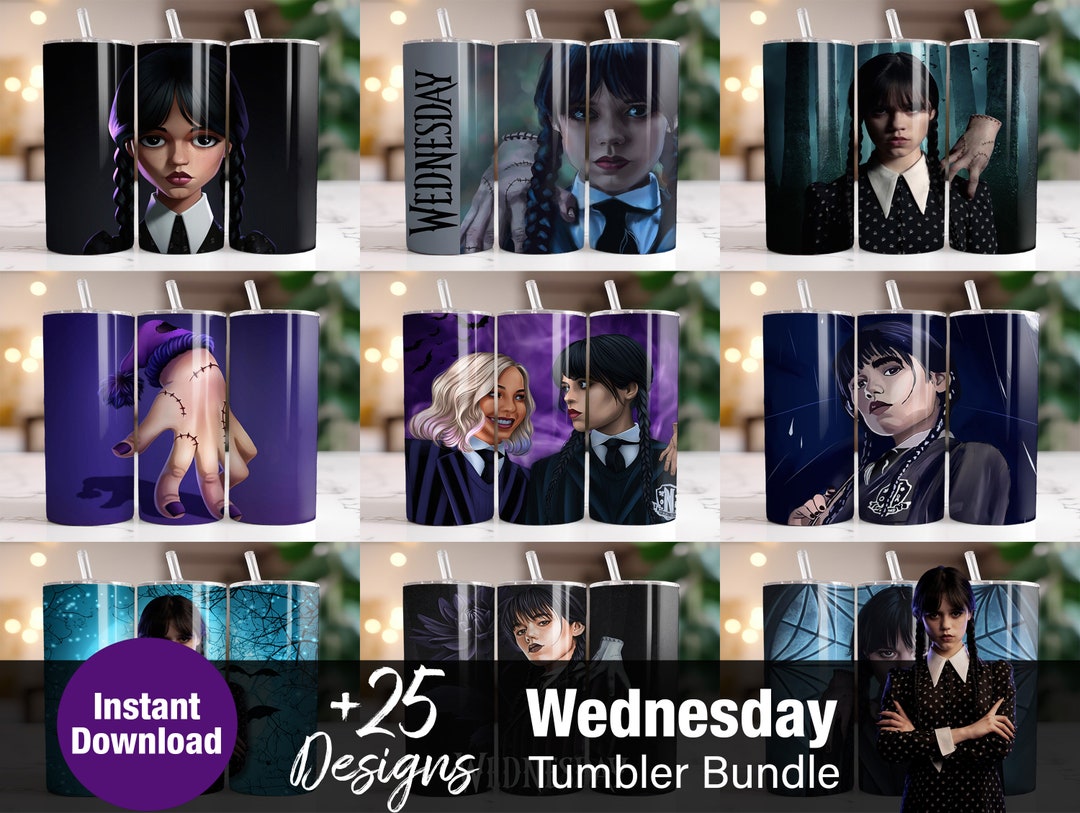 Wednesday Addams Tumbler Wrap Bundle, Instant Download 20oz Tumbler PNG ...