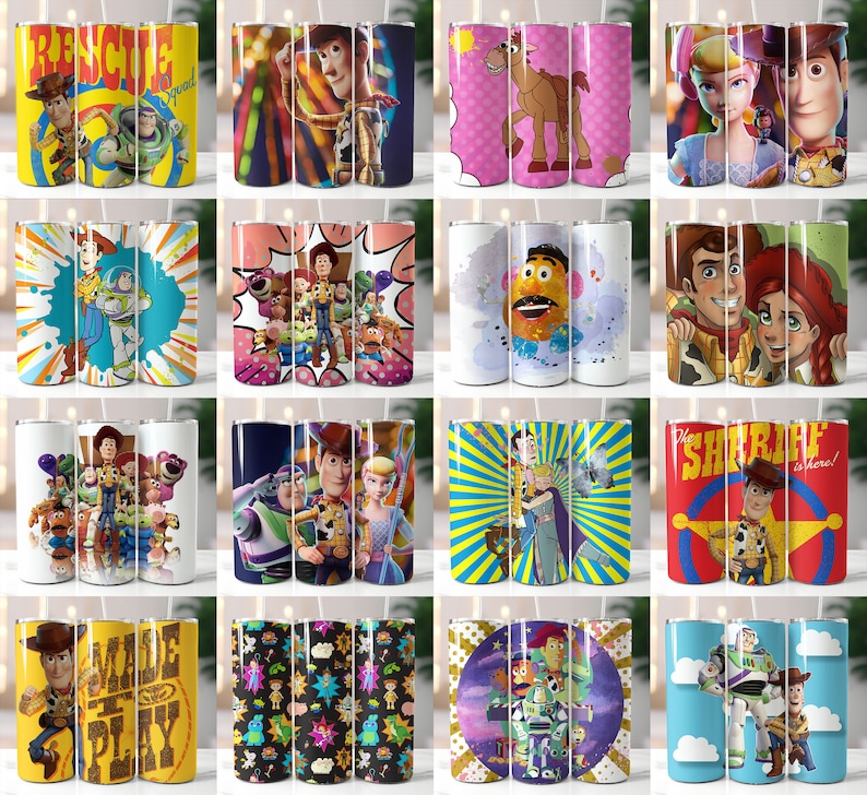 Toy Story Tumbler Wrap Bundle, Instant Download 20oz Tumbler PNG Wraps ...