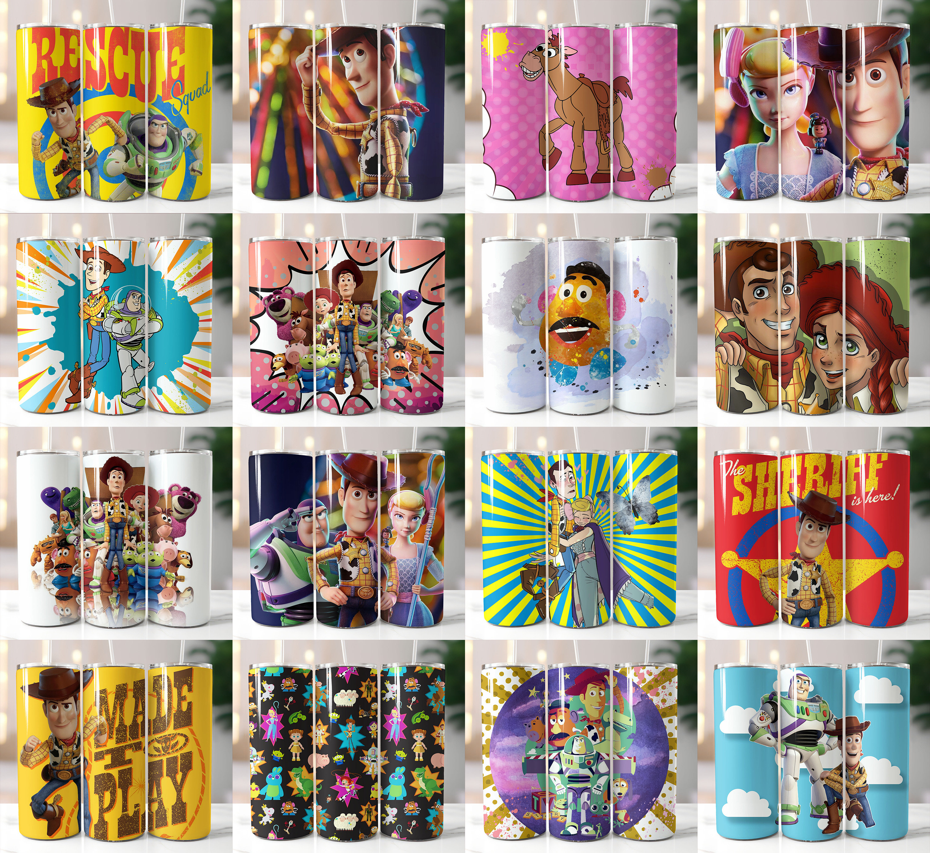 Toy Story Tumbler Wrap Bundle, Instant Download 20oz Tumbler PNG Wraps ...