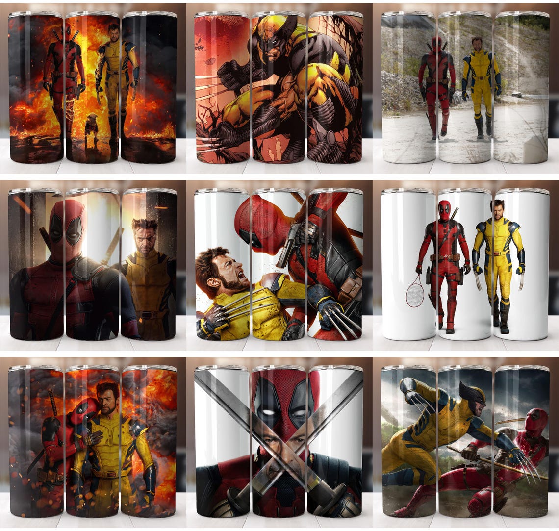 Superhero Tumbler Wrap Bundle, 20oz Skinny Tumbler PNG Designs (digital ...