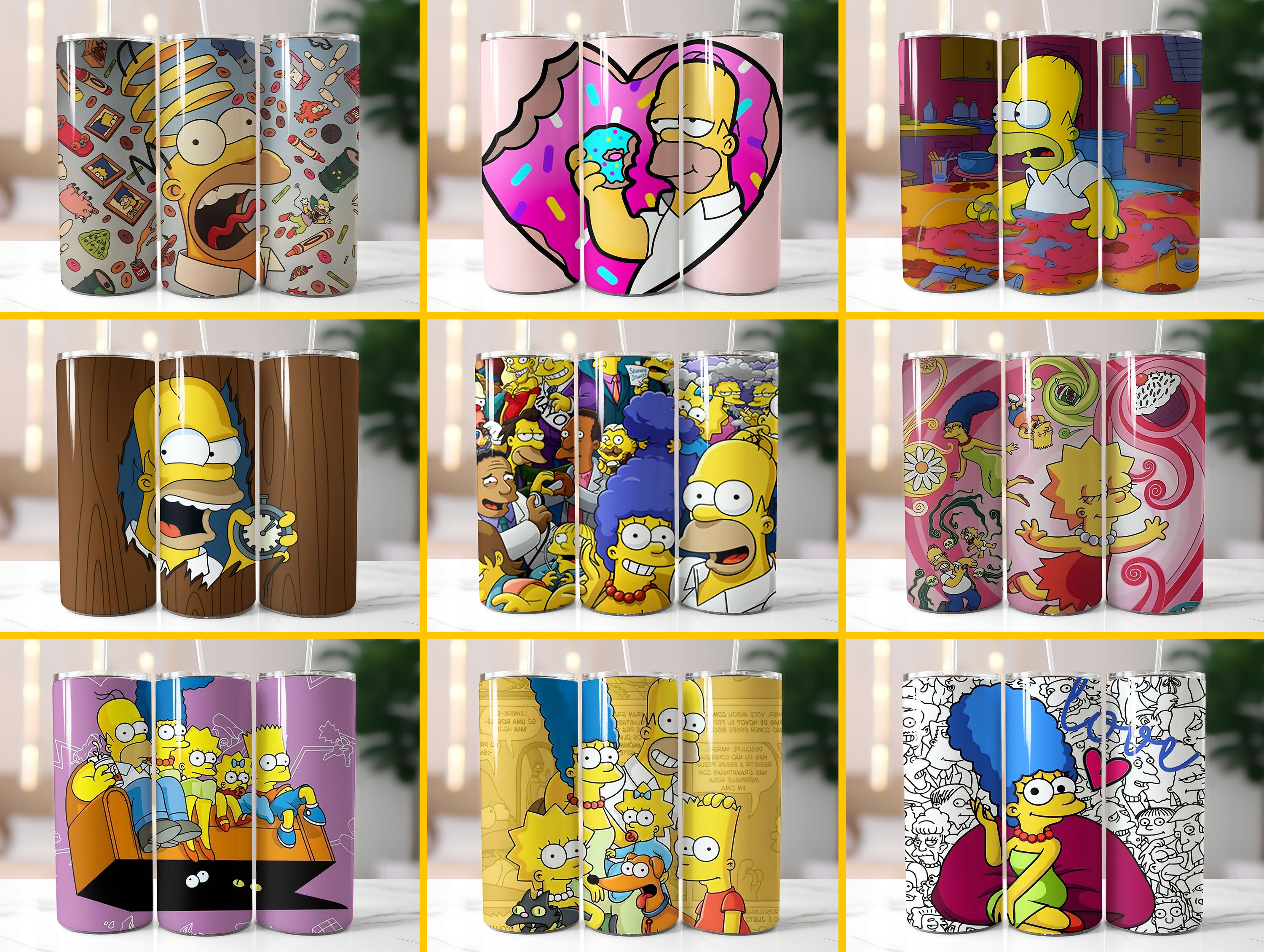 25+ Simpson Tumbler Wrap Bundle, Instant Download 20oz Tumbler PNG ...