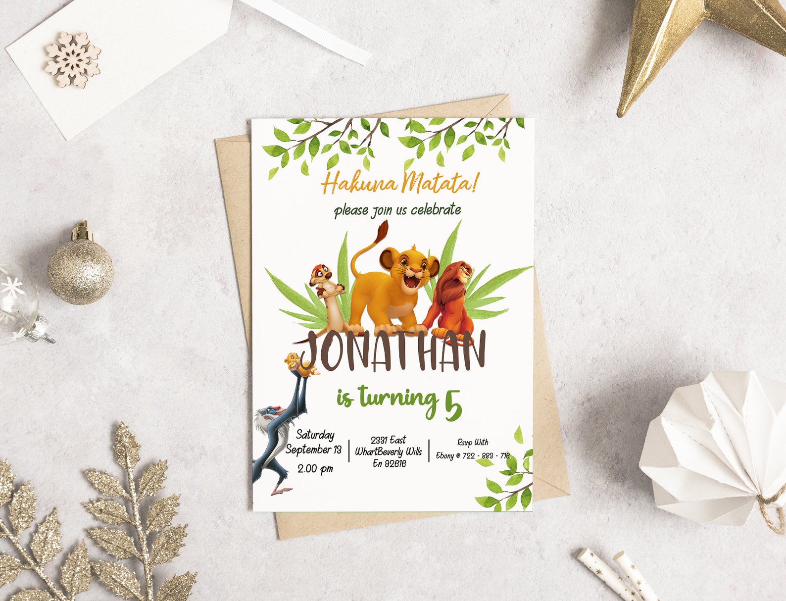 Editable Lion King Birthday Invitation Template, Printable Birthday ...