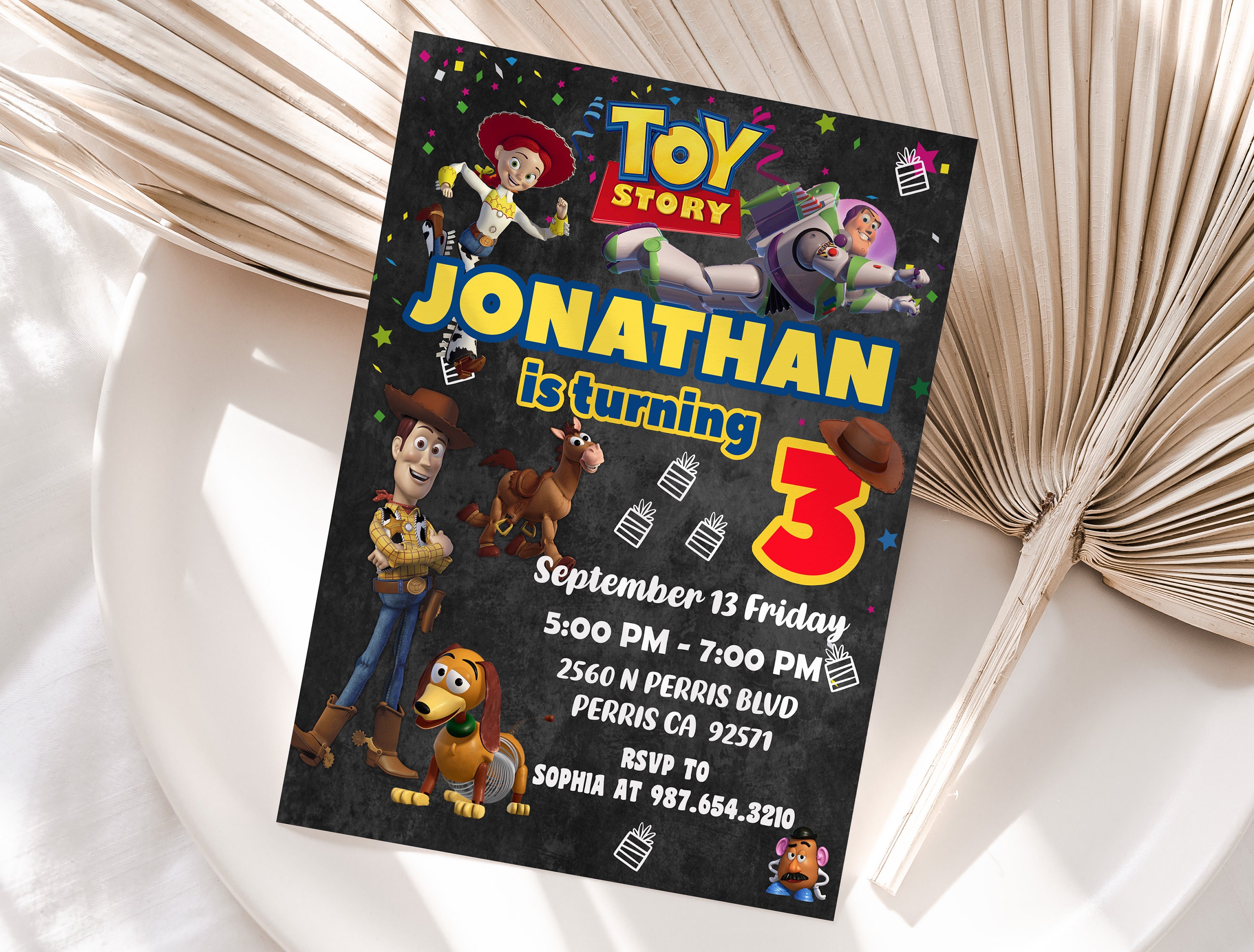 Editable Toy Story Birthday Invitation Template, Kids Printable Bday ...