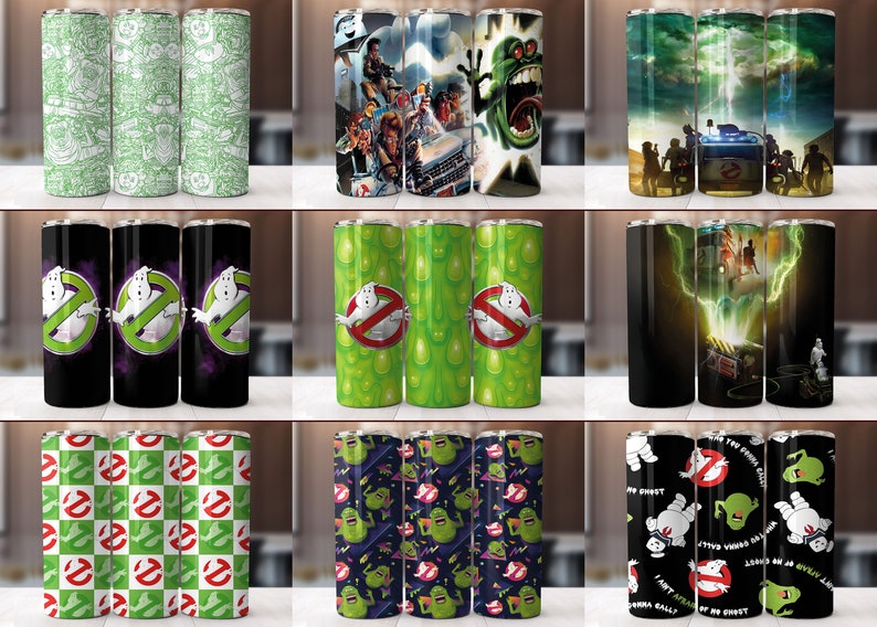 Ghostbusters Tumbler Wrap Bundle, 20oz Skinny Tumbler Designs (digital ...