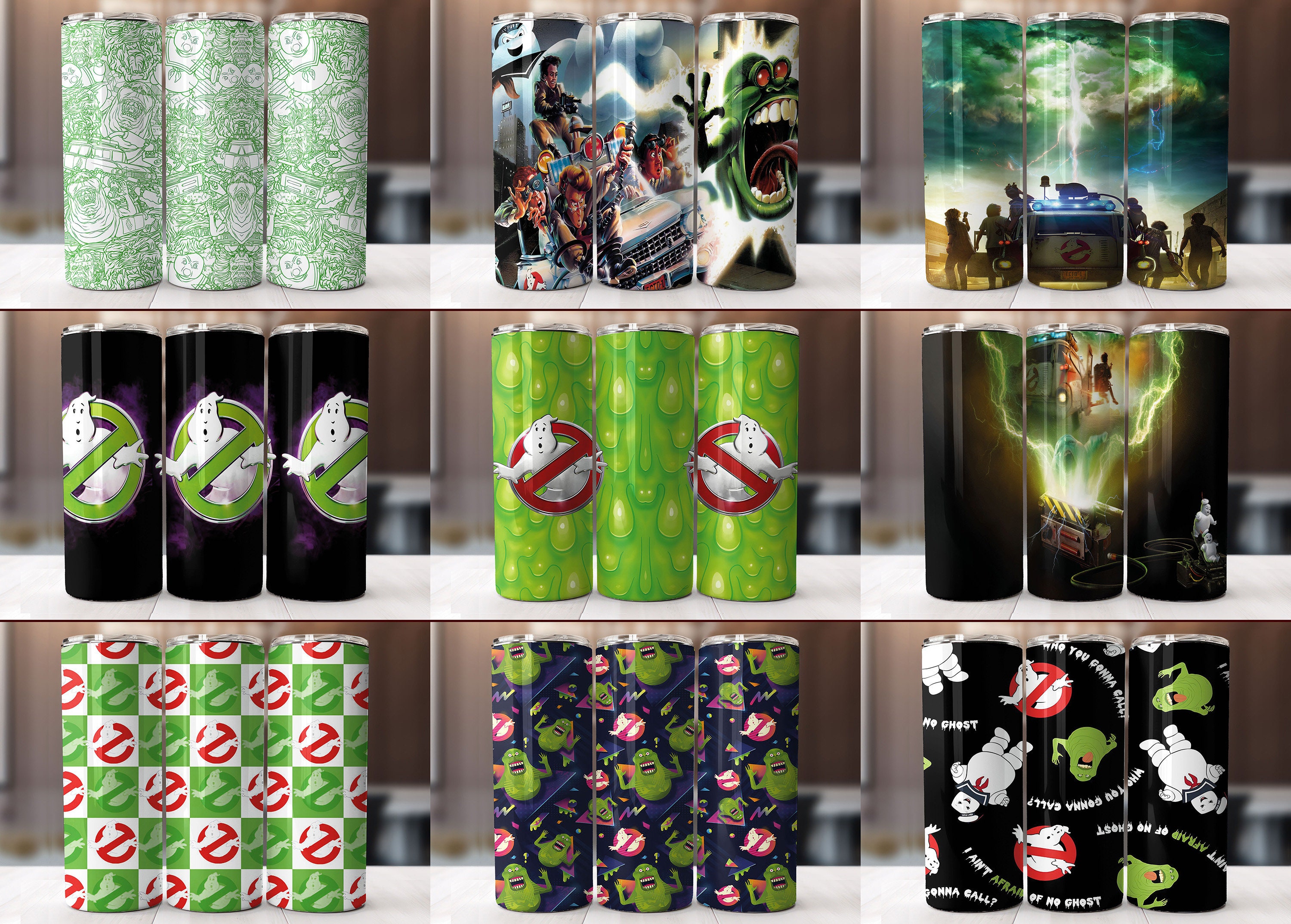 10+ Ghostbusters Tumbler Wrap Bundle, Instant Download 20oz Ghost ...