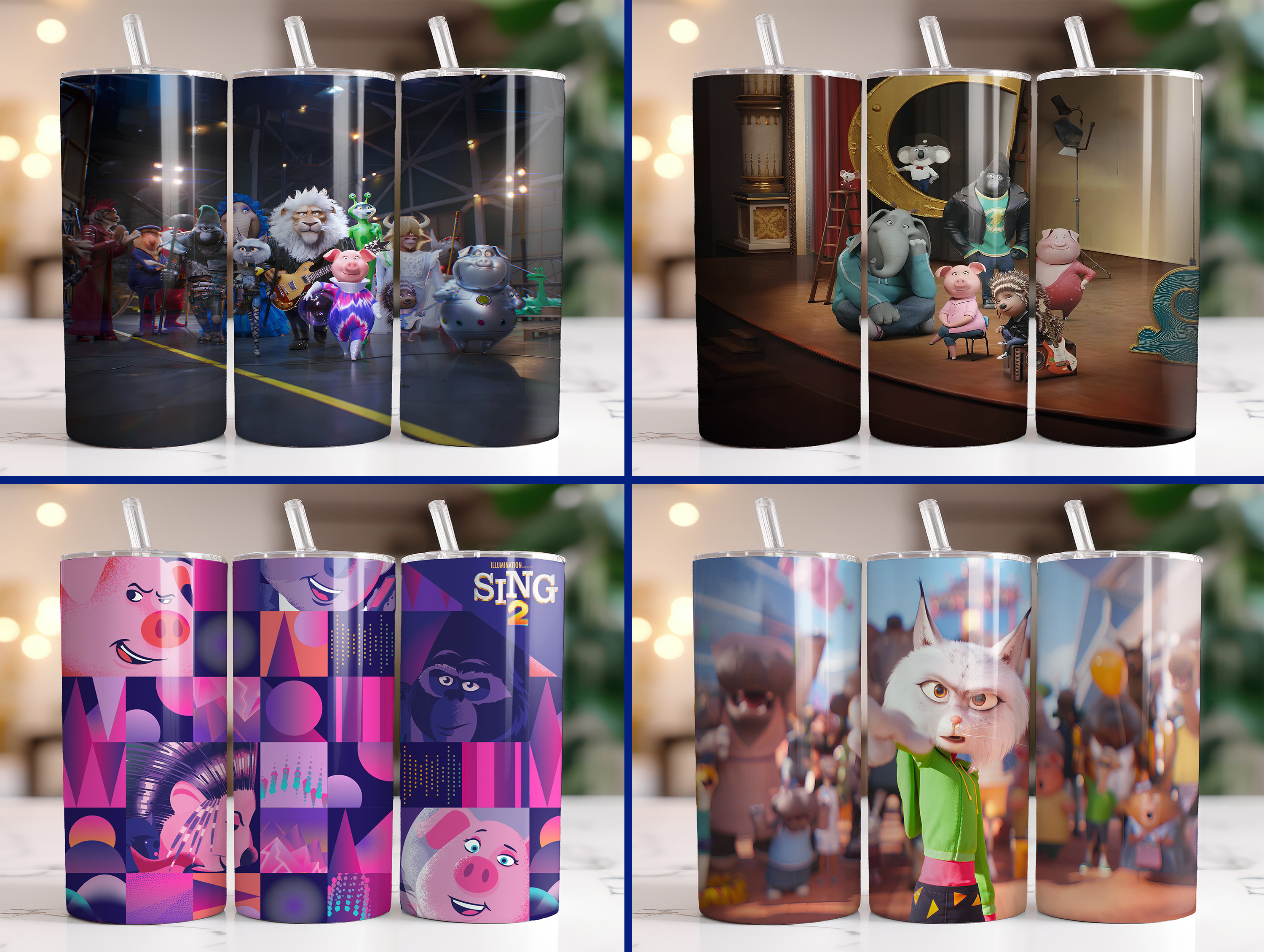 8 Designs Sing 2 Tumbler Wrap Bundle, Instant Download 20oz Sing2 Movie ...