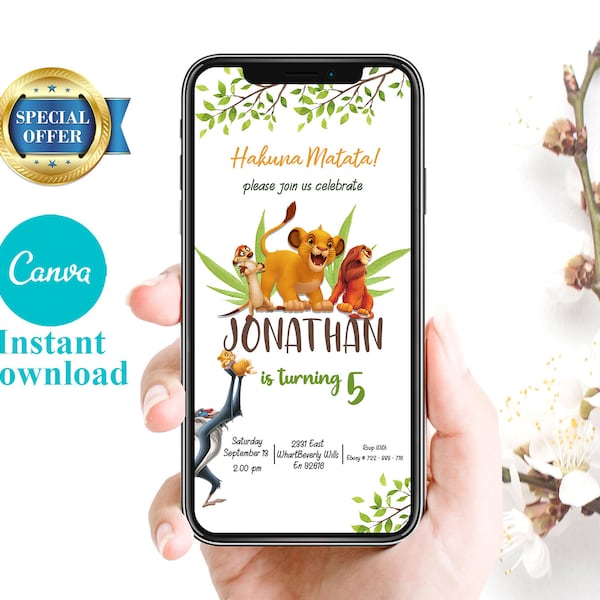 Lion King Birthday Invitation - Etsy