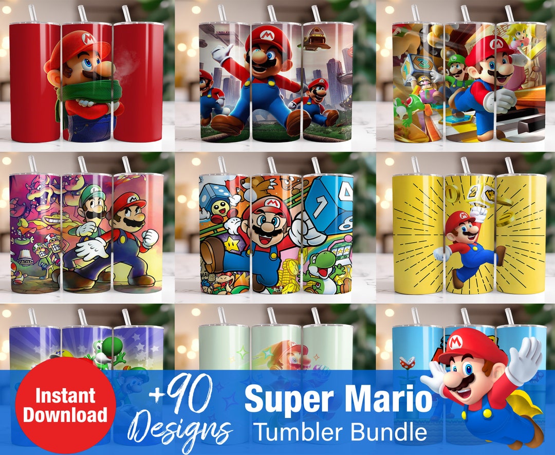 Super Mario Tumbler Wrap Bundle, Instant Download 20oz Tumbler PNG ...