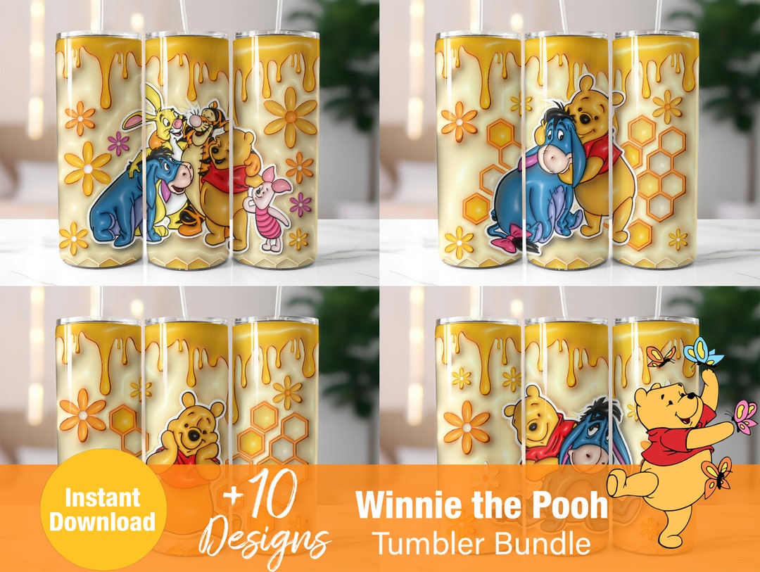 Winnie the Pooh Tumbler Wrap Bundle, Honeycomb Design (digital Download ...