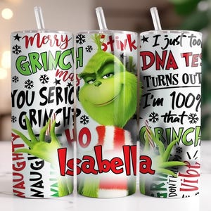 Editable Grinch Tumbler Wrap, 20 Oz Skinny Tumbler Sublimation Design ...