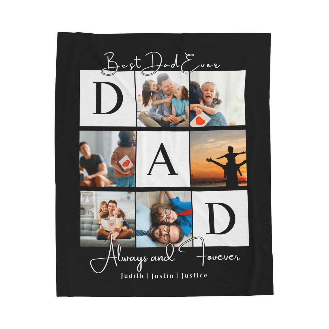 Photo Collage Father's Day Blanket Customized Memories for Dad - Etsy