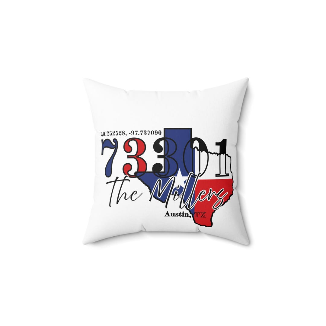 Texas Zip Code Pillow, Personalized Housewarming Gift - Etsy