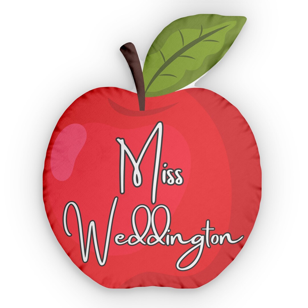 Personalized Teacher Apple Pillow, Custom Name Classroom Decor, Teacher ...