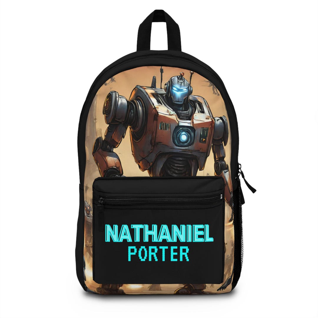 Personalized Robot Backpack: Custom Name Superhero Bookbag - Etsy