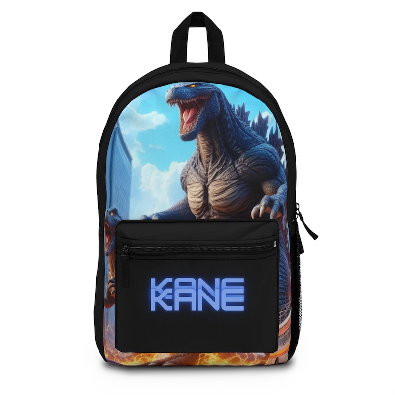 Personalized Godzilla Backpack | Custom Name Hero Bookbag | Back to ...