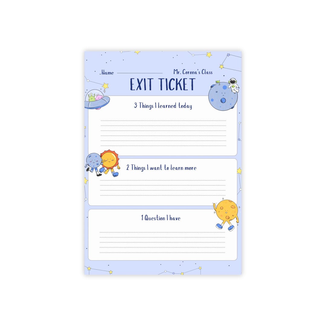 Personalized Teacher Exit Ticket Notepad | Classroom Feedback Pad - Etsy