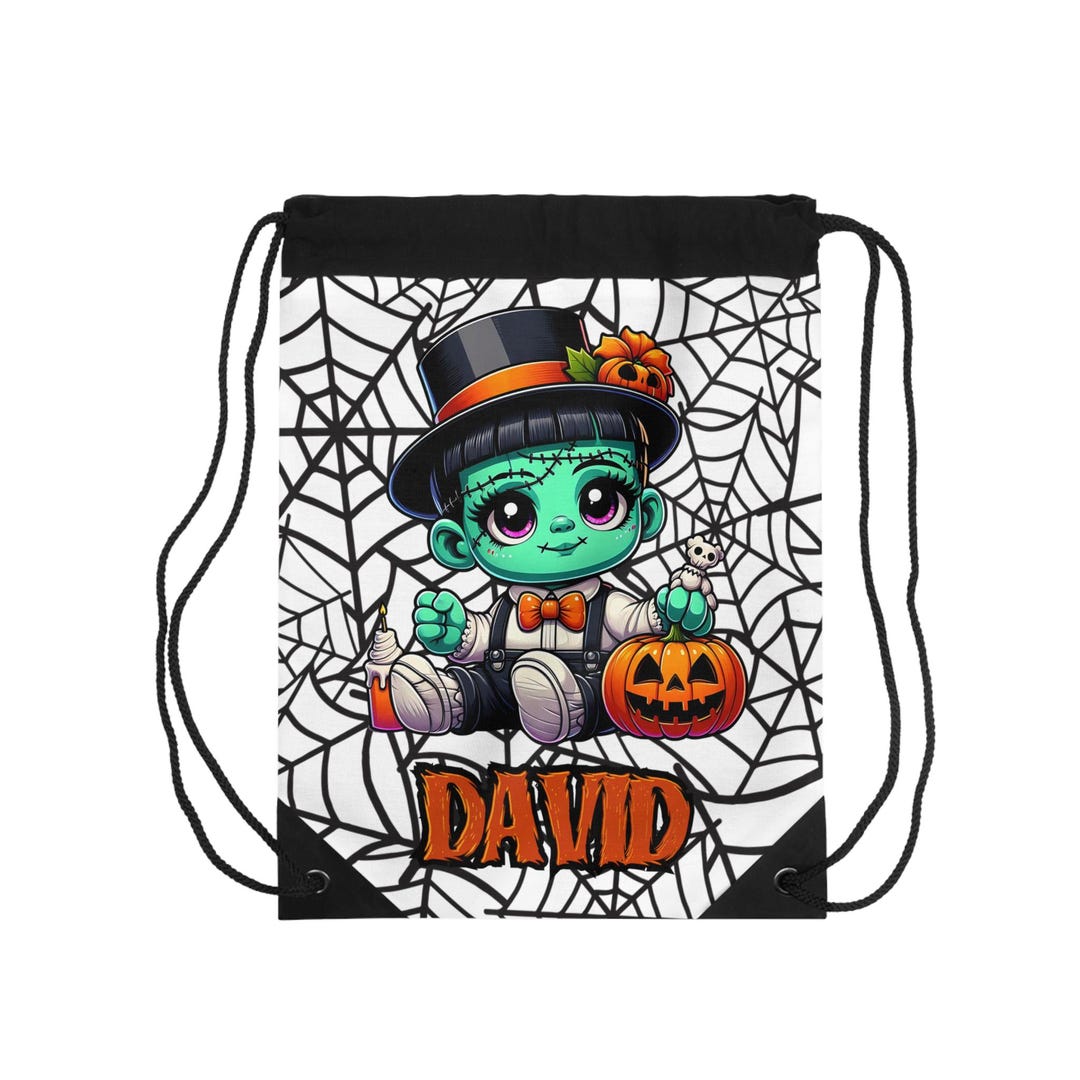 Personalized Frankenstein Trick or Treat Bag: Kids Halloween Drawstring ...