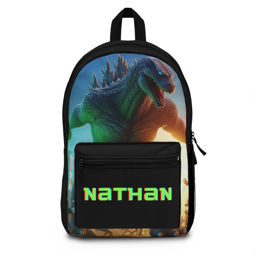 Personalized Godzilla Backpack | Custom Name Hero Bookbag | Back to ...