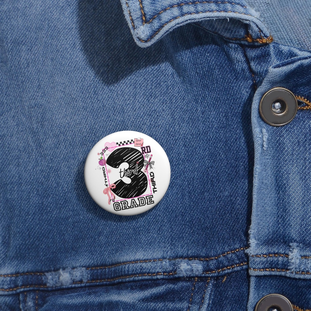 Y2K 3rd Grade Pin Button: Retro Teacher Student Gift - Etsy