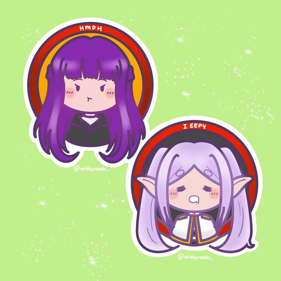 Frieren Anime Holographic Vinyl Die Cut Stickers - Frieren & Fern ...
