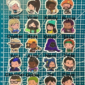 Cute Mini Valorant Agent Stickers - Holographic Mirror Effect Vinyl ...