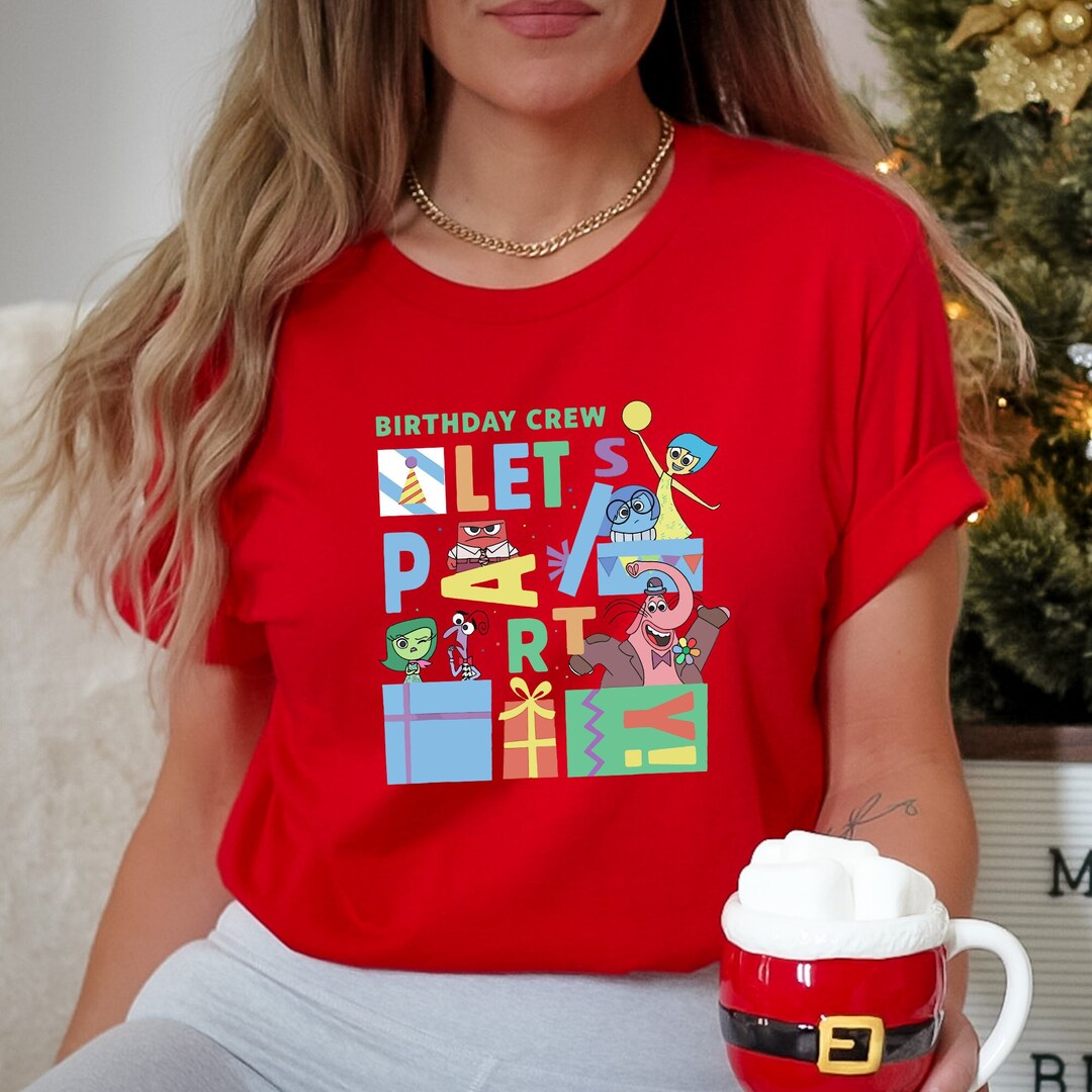 Birthday Crew Let's Party T-shirt With Colorful Characters and Fun ...